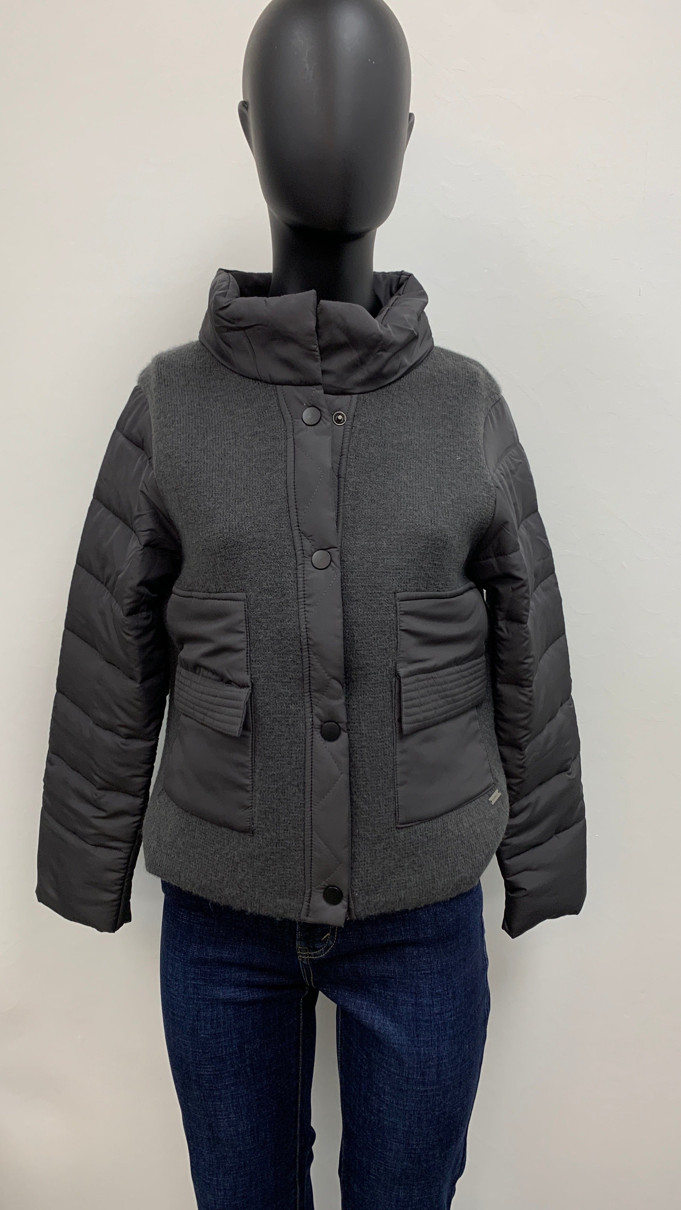 Picadilly Heather Charcoal Stand Collar Button-Front Jacket - LK511 13 ...